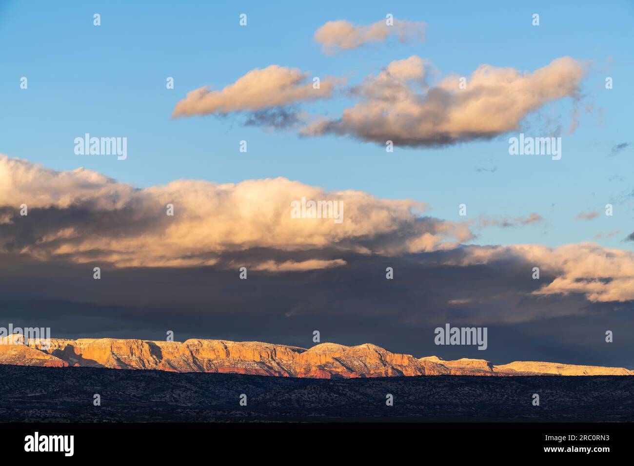 Snow-covered red rocks, buttes and mesas, near Sedona, AZ, USA, by ...