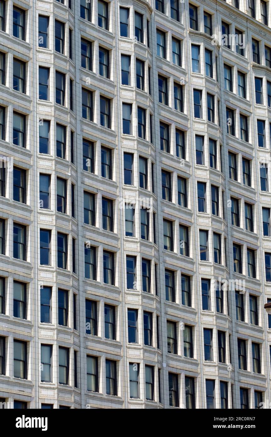 architectural detail of high rise building in downtown Chicago Stock ...