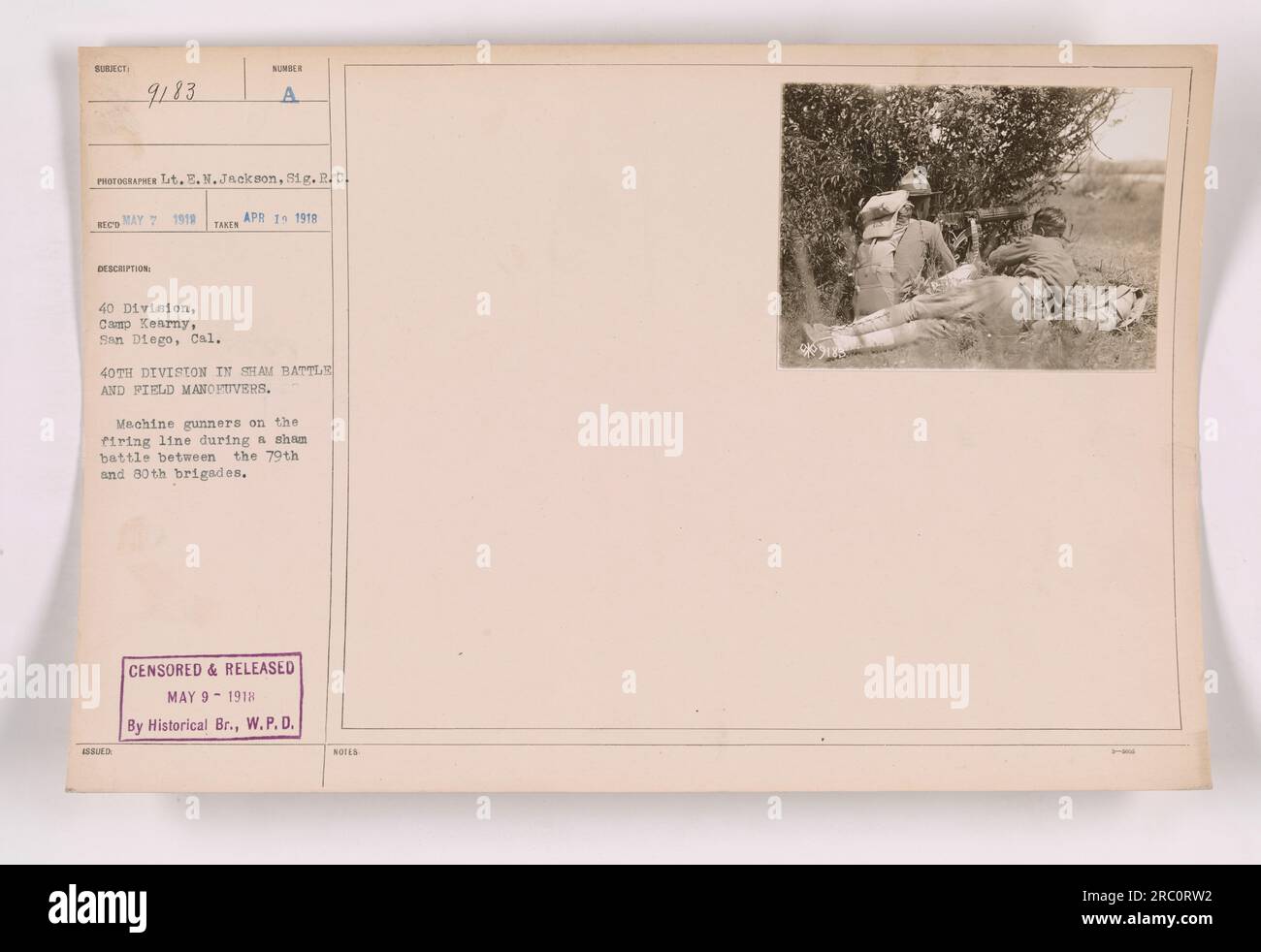 Machine gunners on the firing line during a sham battle between the ...