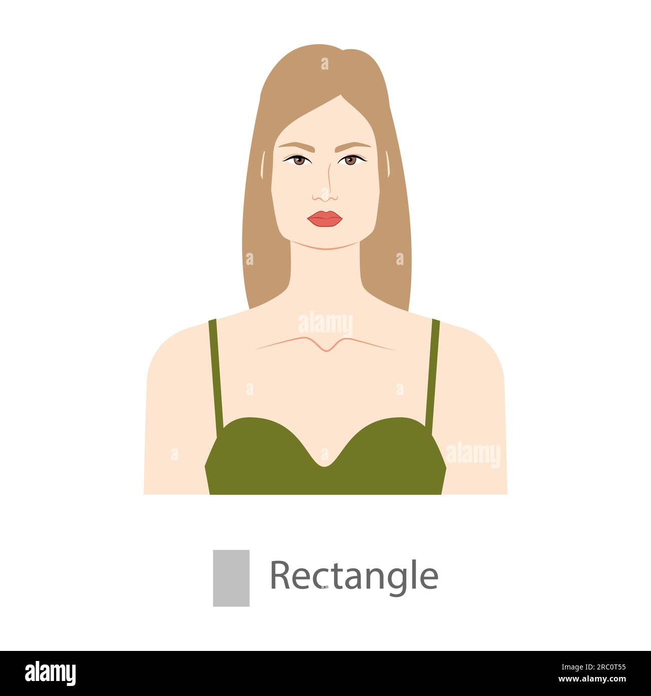 Women face rectangle shape type with text diagram. Female Vector ...