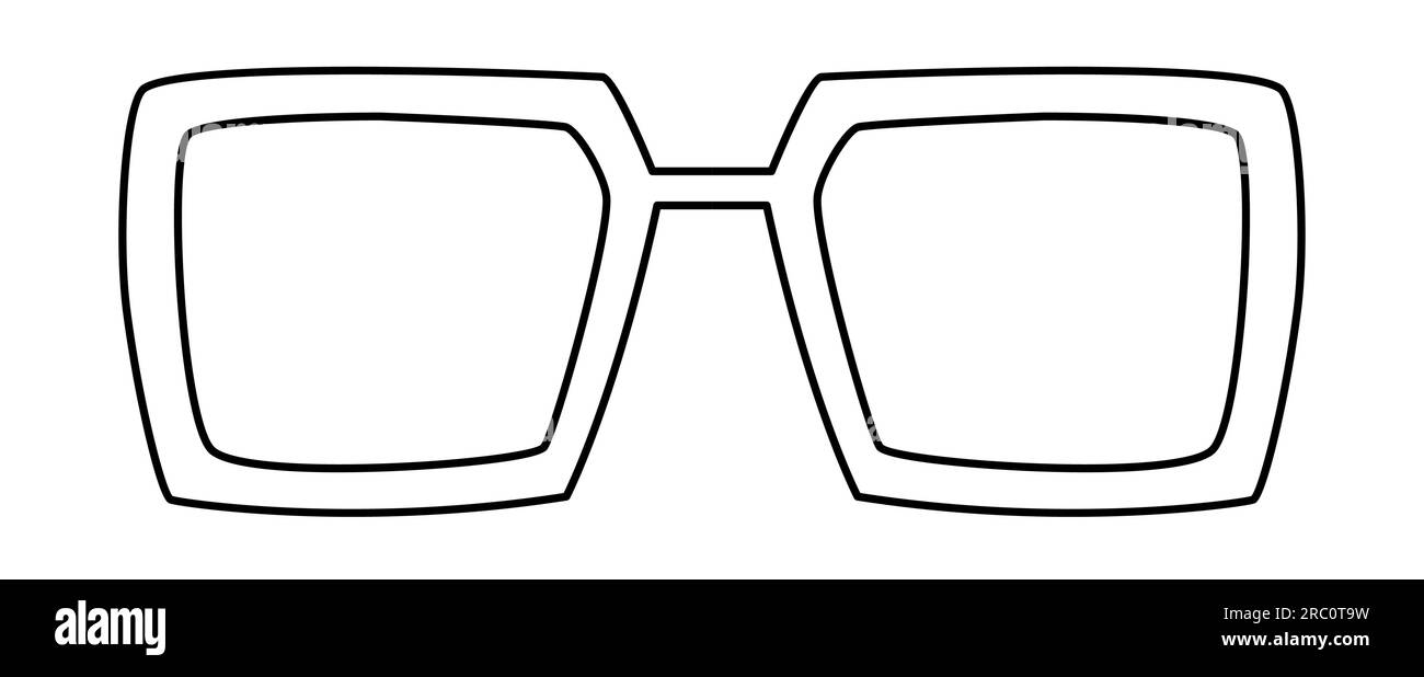 Retro Square frame glasses fashion accessory illustration. Sunglass ...