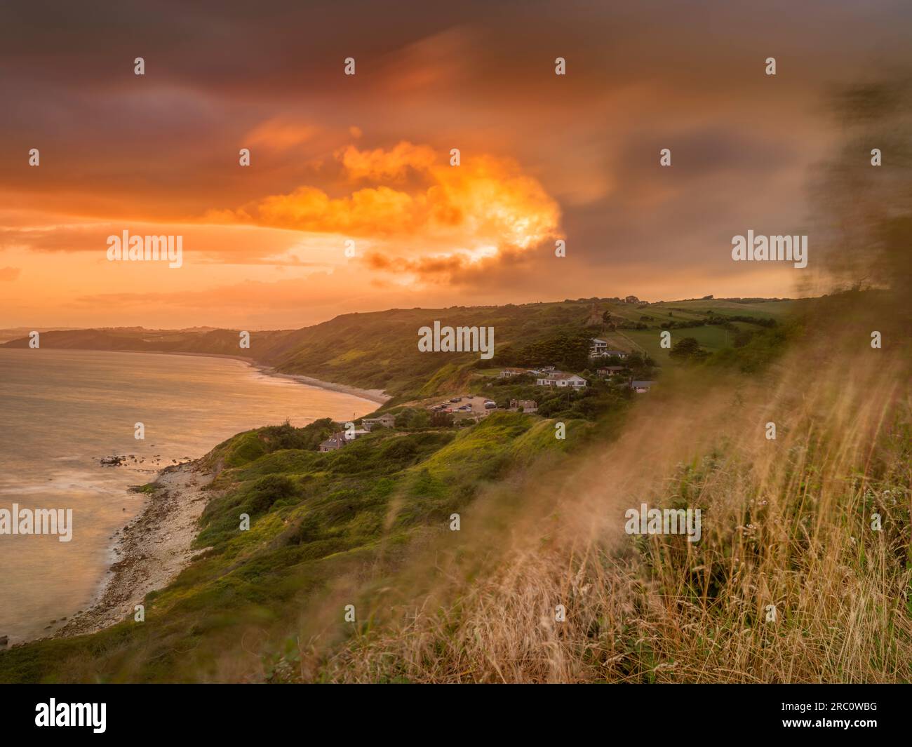 The offshore breeze picks up as the sun sets over the Jurassic coastal ...