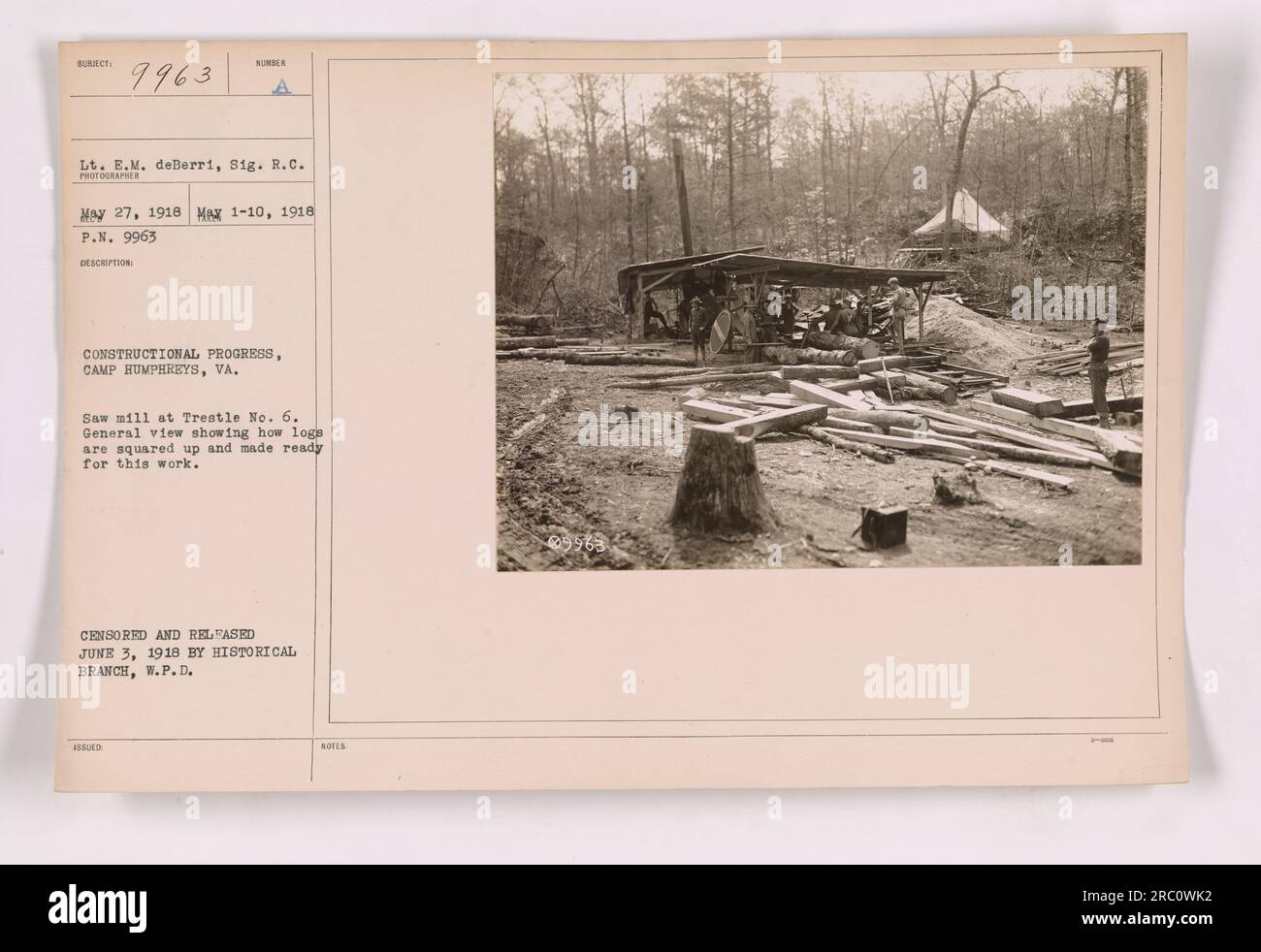 This photograph, labeled as 111-SC-9963, depicts the construction ...