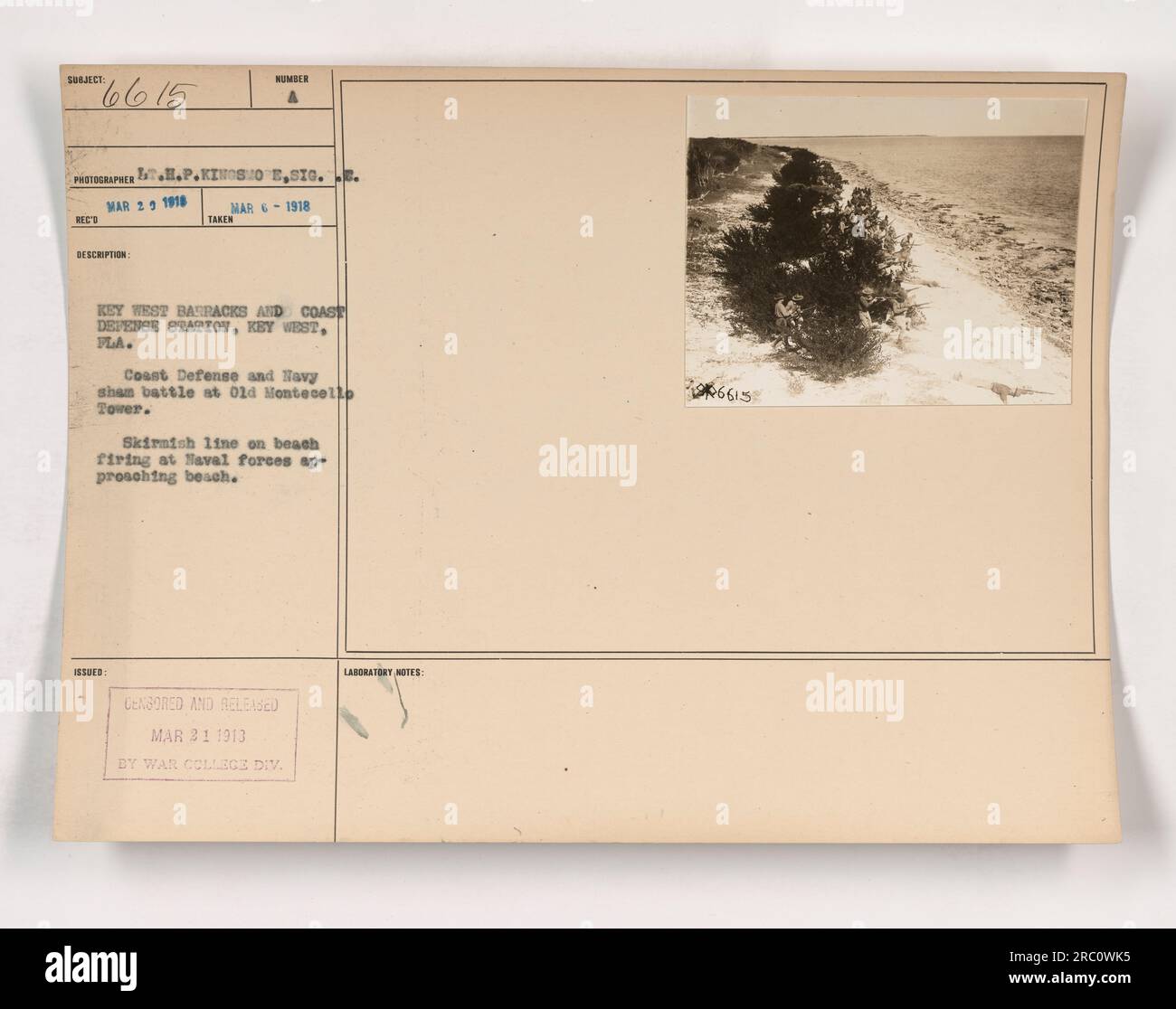 "Sham battle at Key West aviation station during World War One. The ...