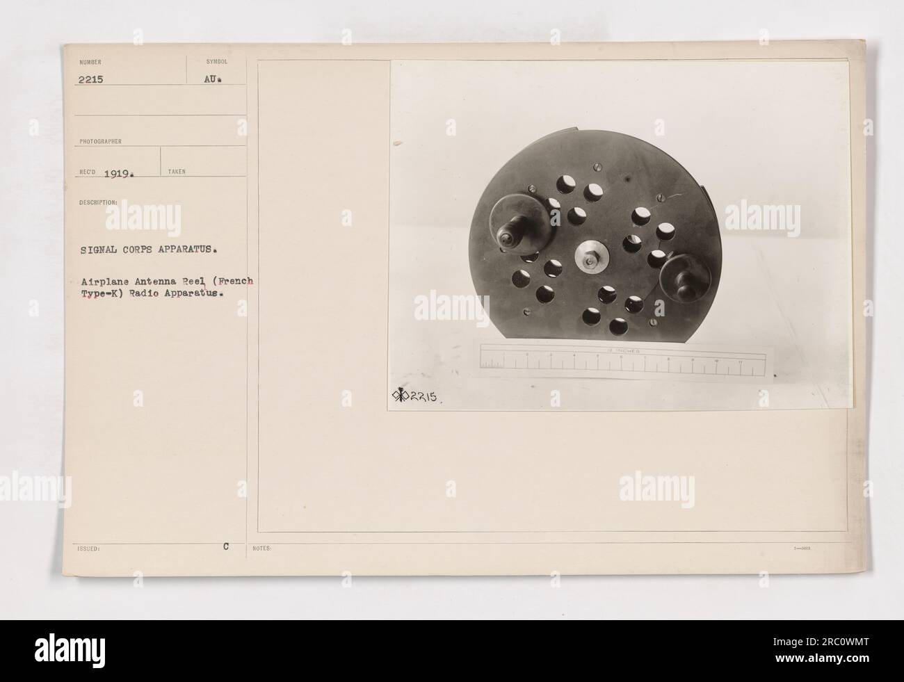 Signal Corps Apparatus - Airplane Antenna Reel (French Type-K) radio ...