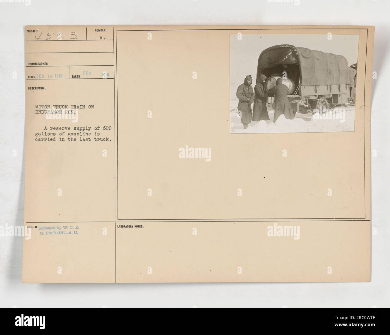 A photograph of a motor truck train on an endurance run during World ...