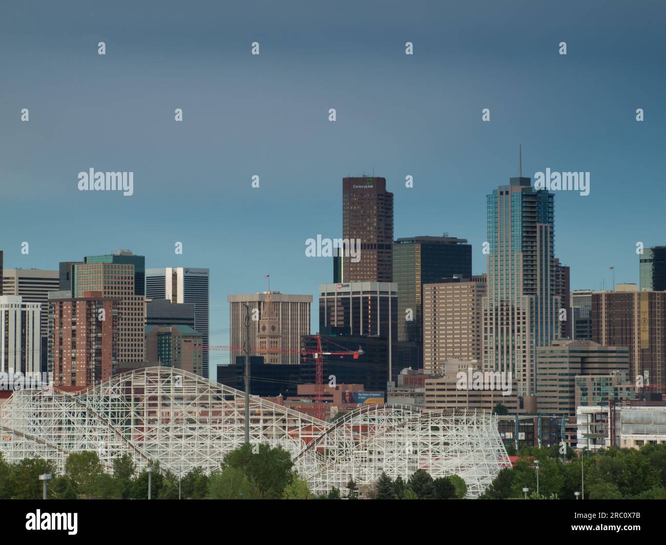 Mile High City of Denver by night Stock Photo - Alamy
