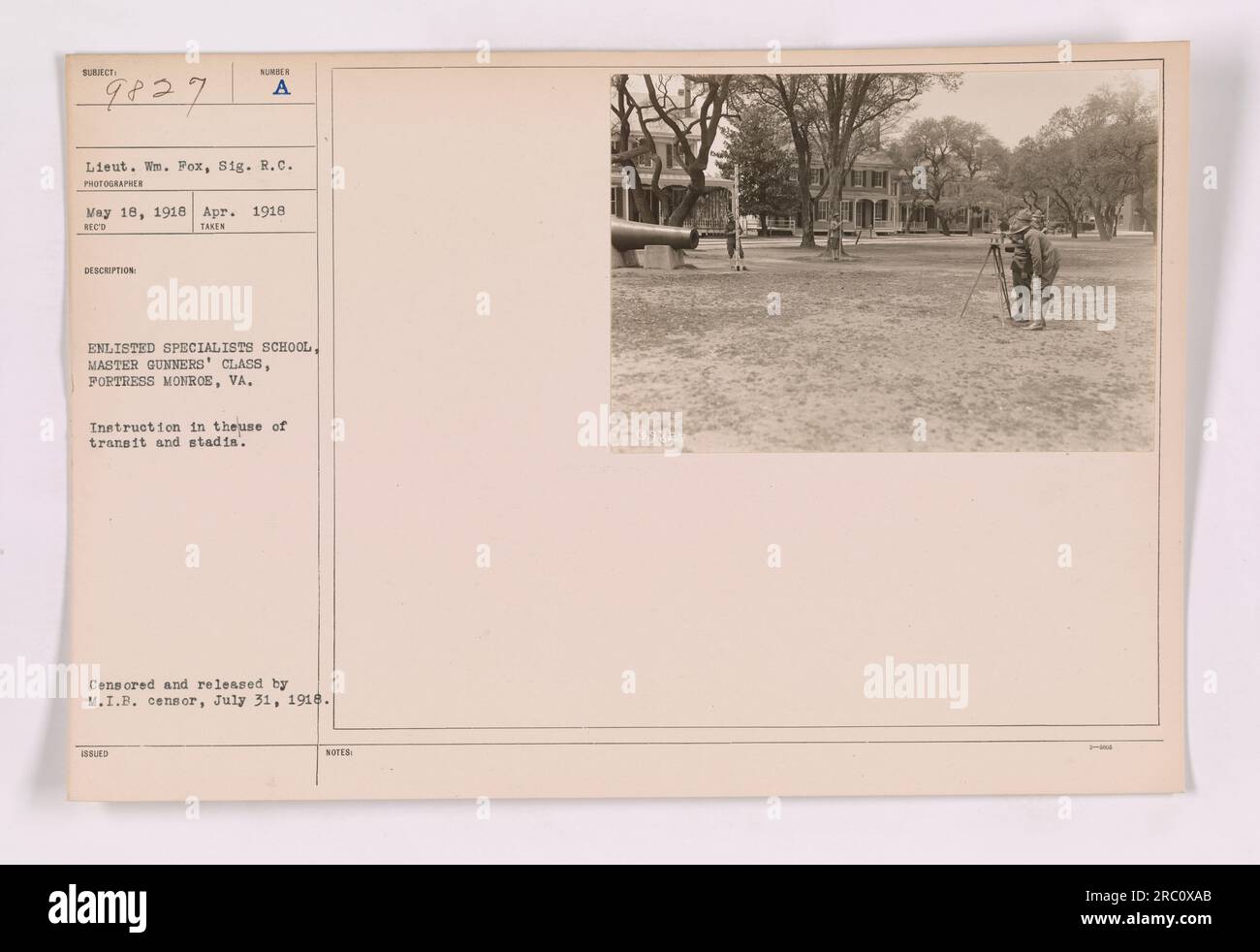 Enlisted specialists school, Master Gunners' class at Fortress Monroe ...