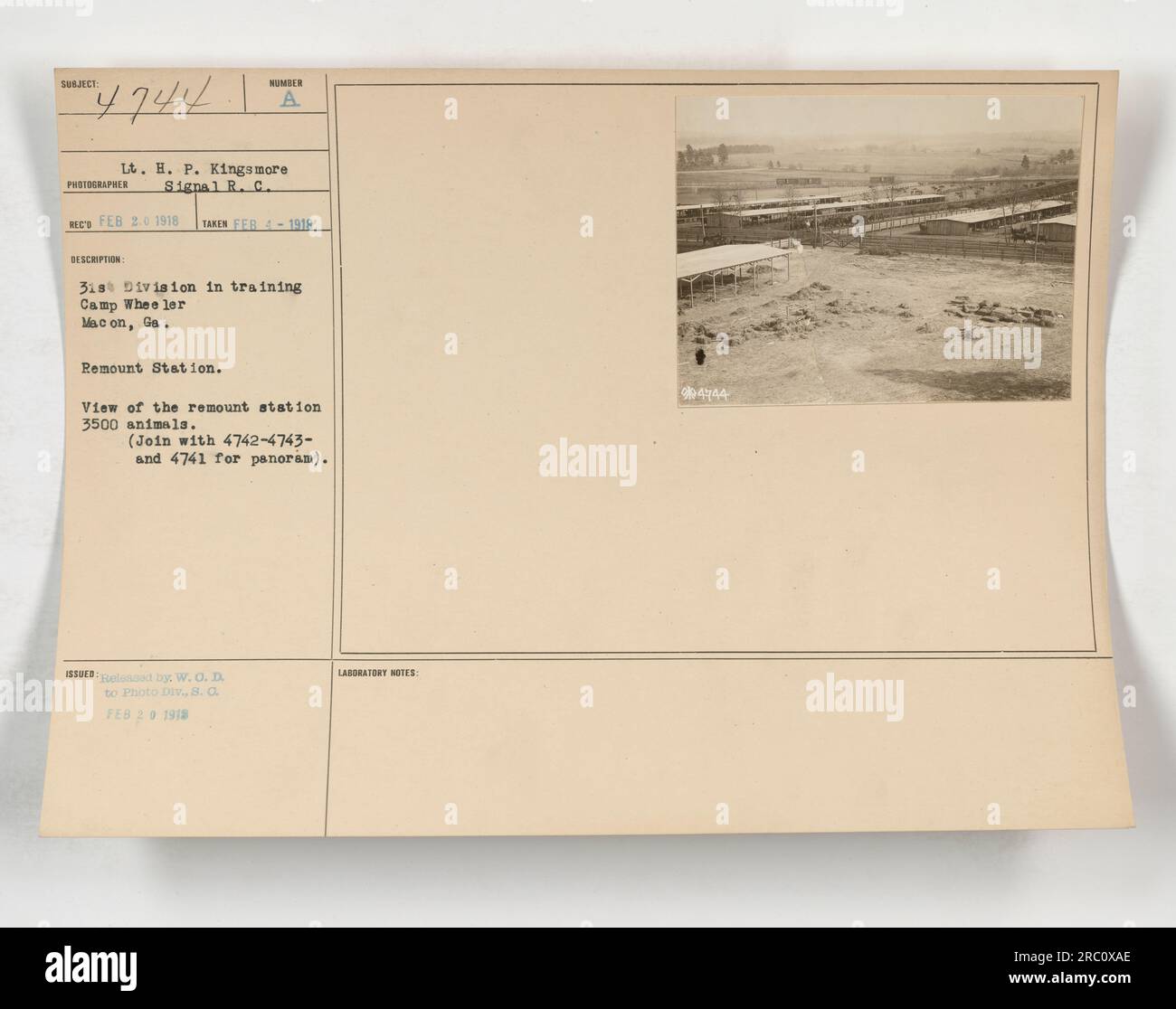 "Camp Wheeler, Macon, GA: Lt. H. P. Kingsmore from the Signal R.C ...