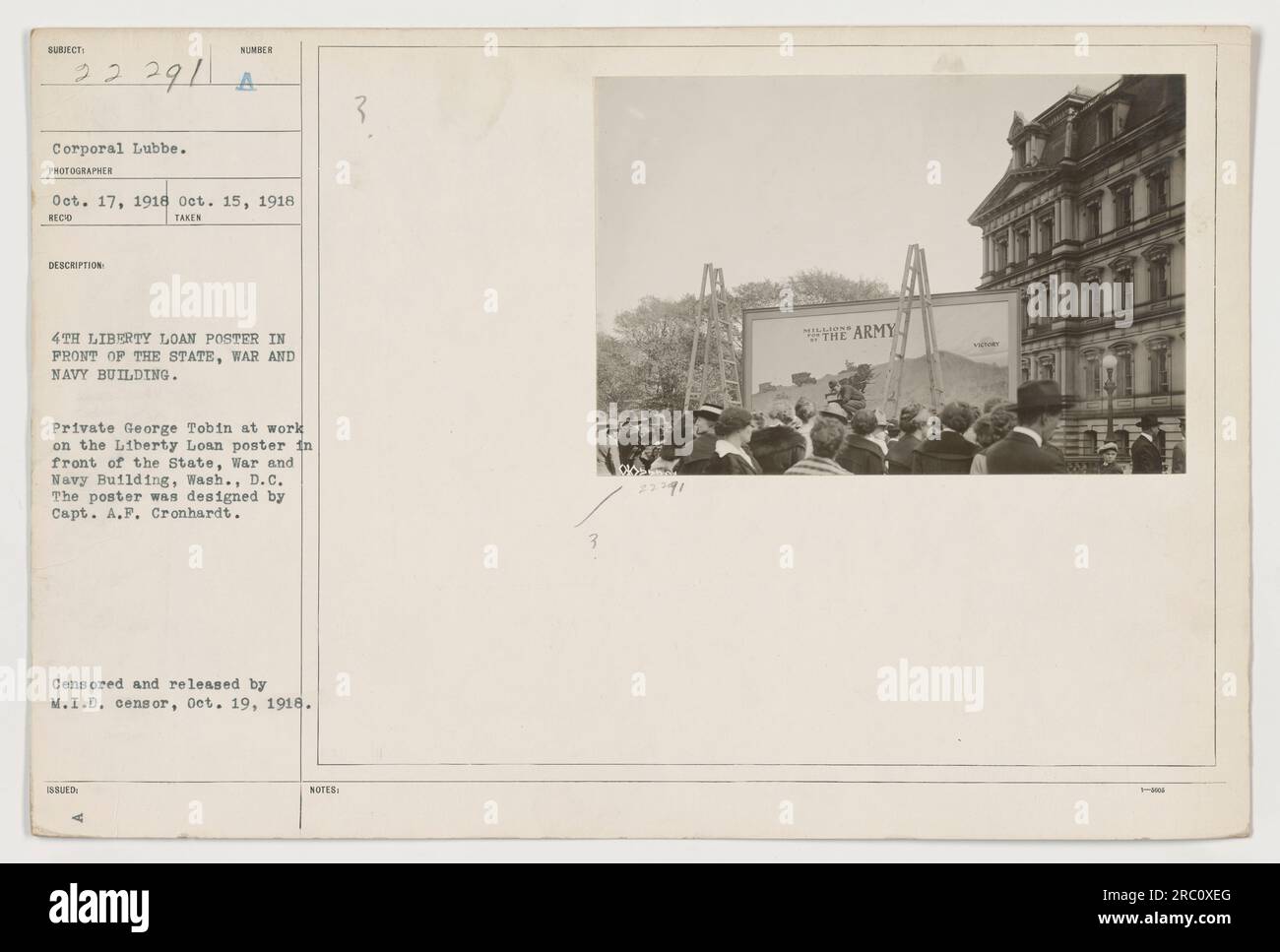"Private George Tobin working on the Fourth Liberty Loan poster in ...