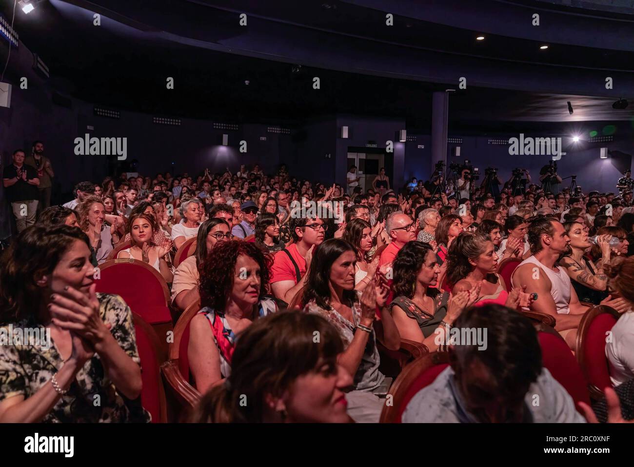 People attend a feminist event 'Feminism for Sumar', at the Pavon ...