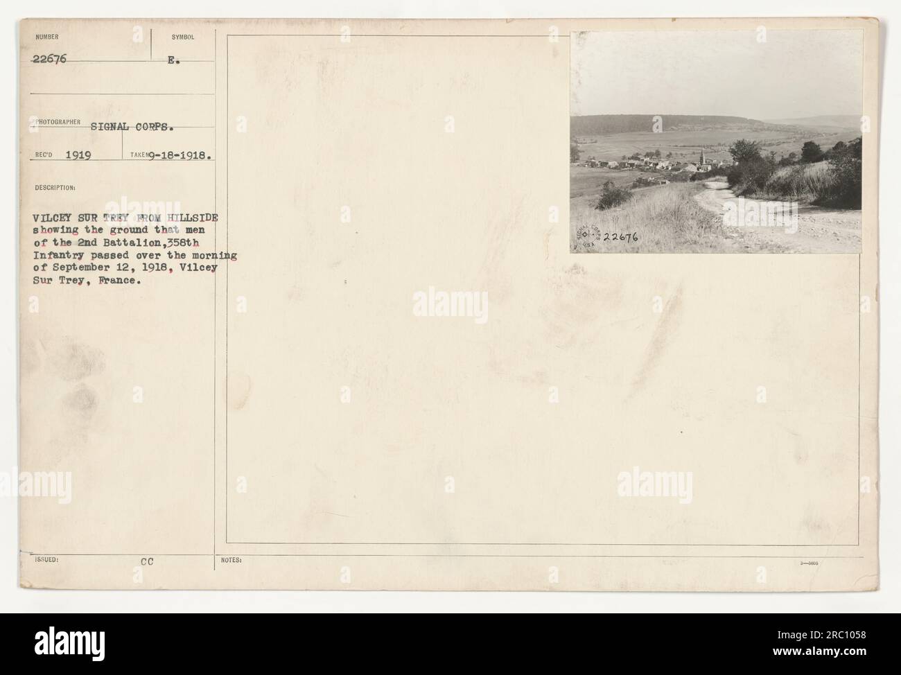 Image depicting the view from a hillside, showing the ground troops ...