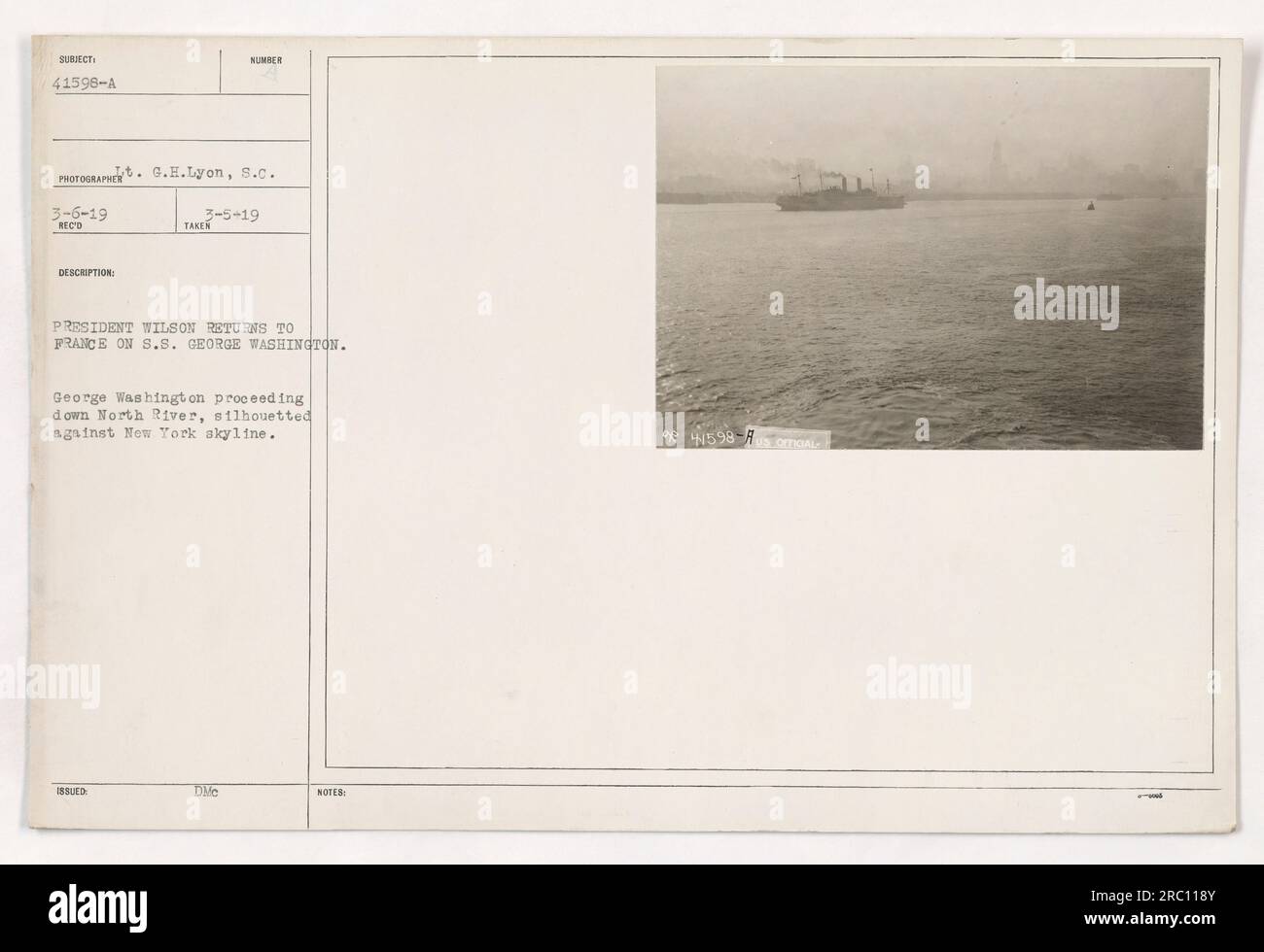 President Wilson returns to France on August 8th, aboard the George ...