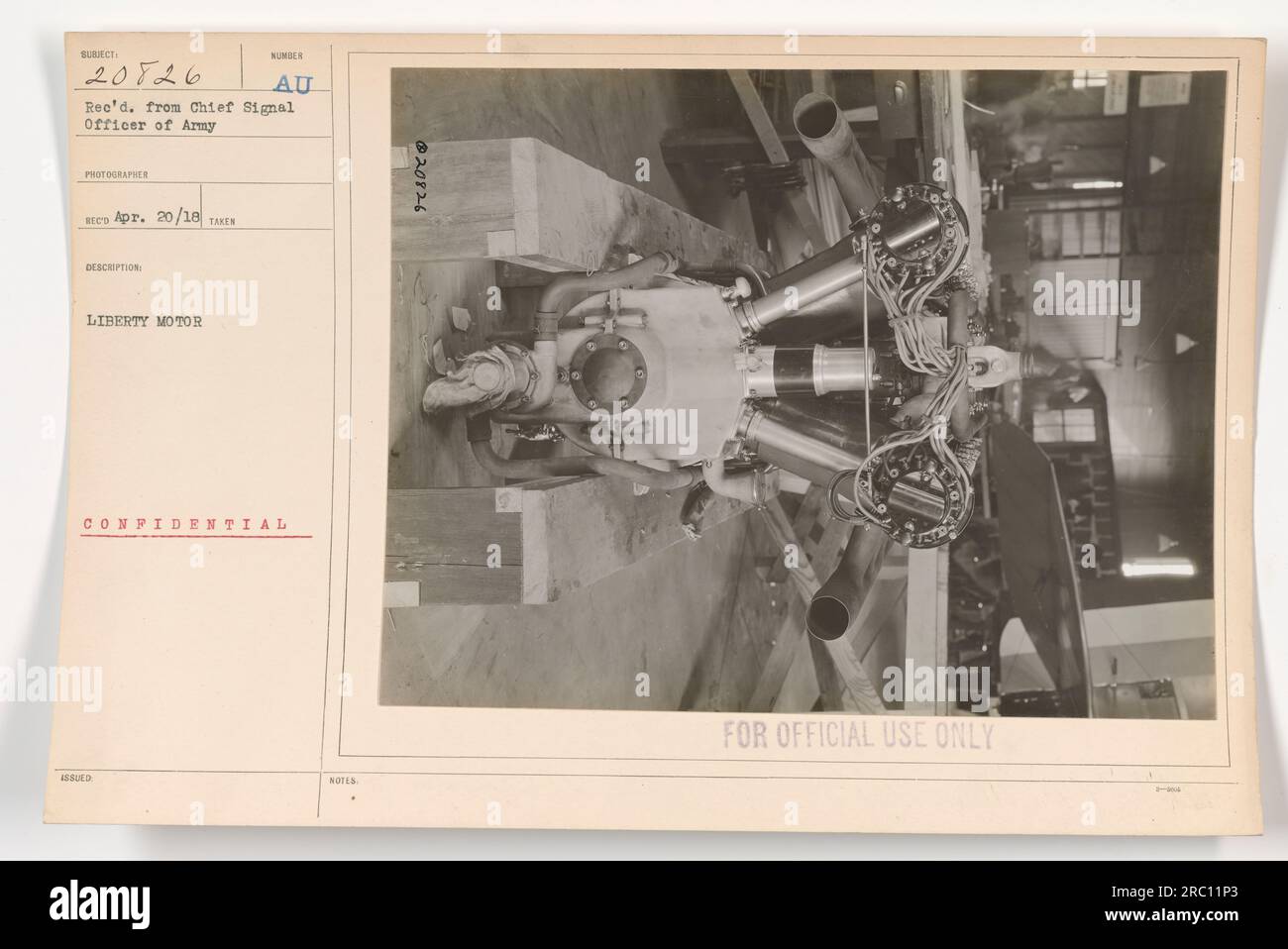 Soldiers working on Liberty Motors during World War One Stock Photo - Alamy