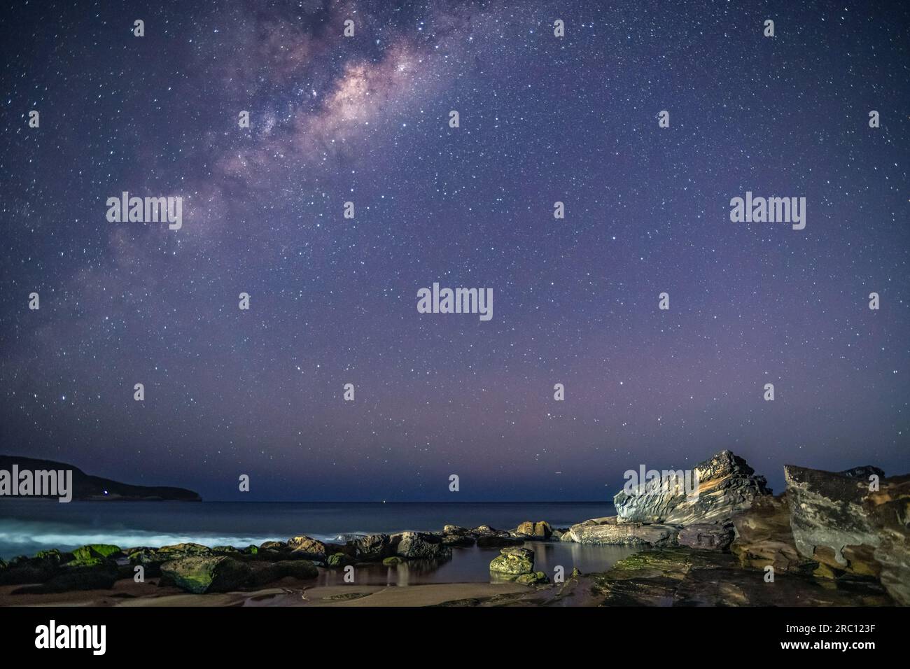 The night sky and the Milky Way from Killcare Beach on the Central ...