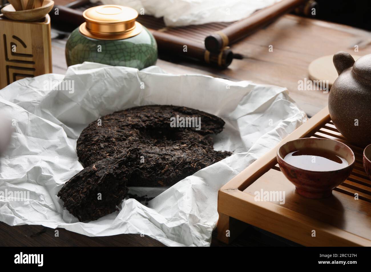 Fermented compressed tea leaves hi-res stock photography and images - Alamy