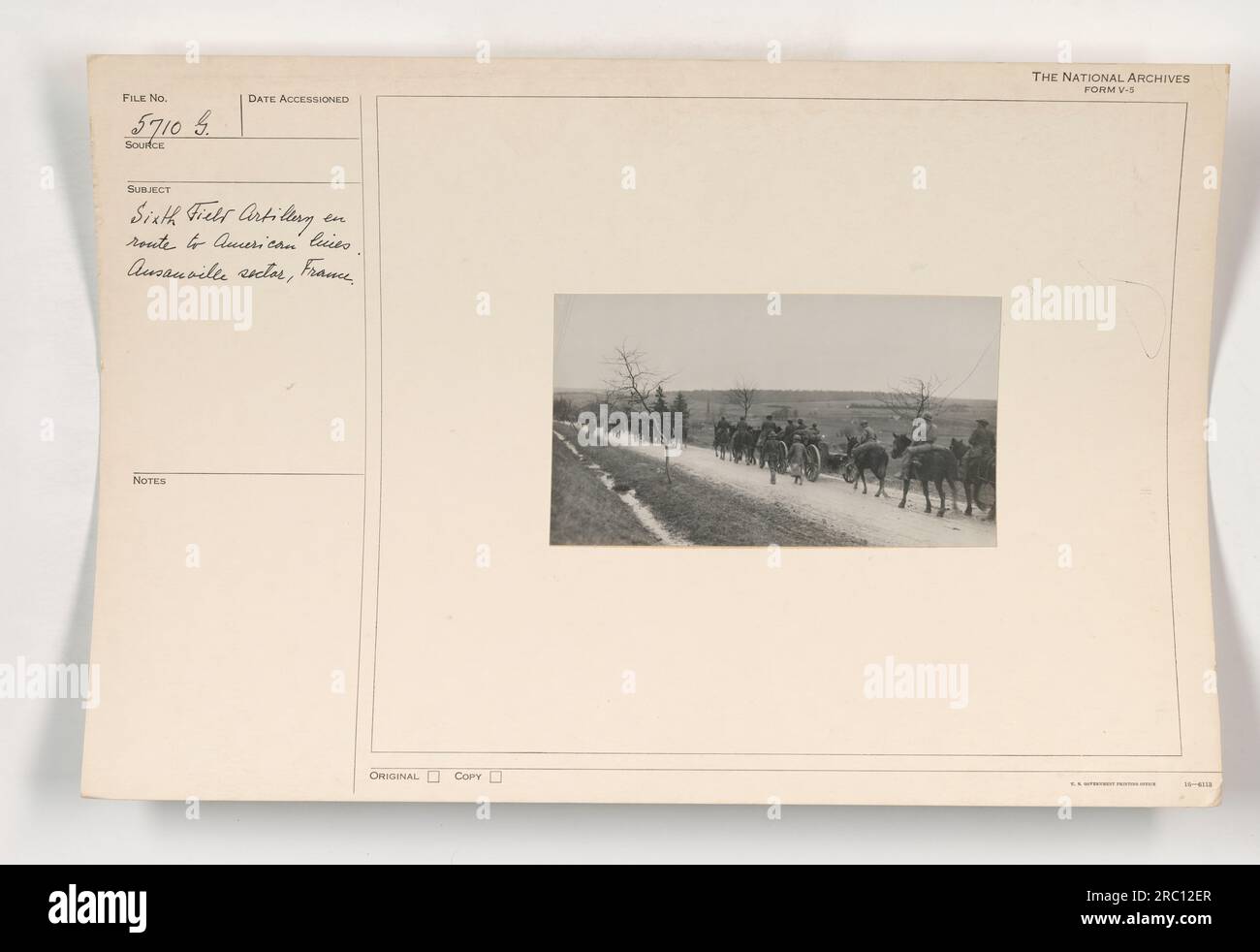 A group of soldiers from the Sixth Field Artillery Battalion making ...