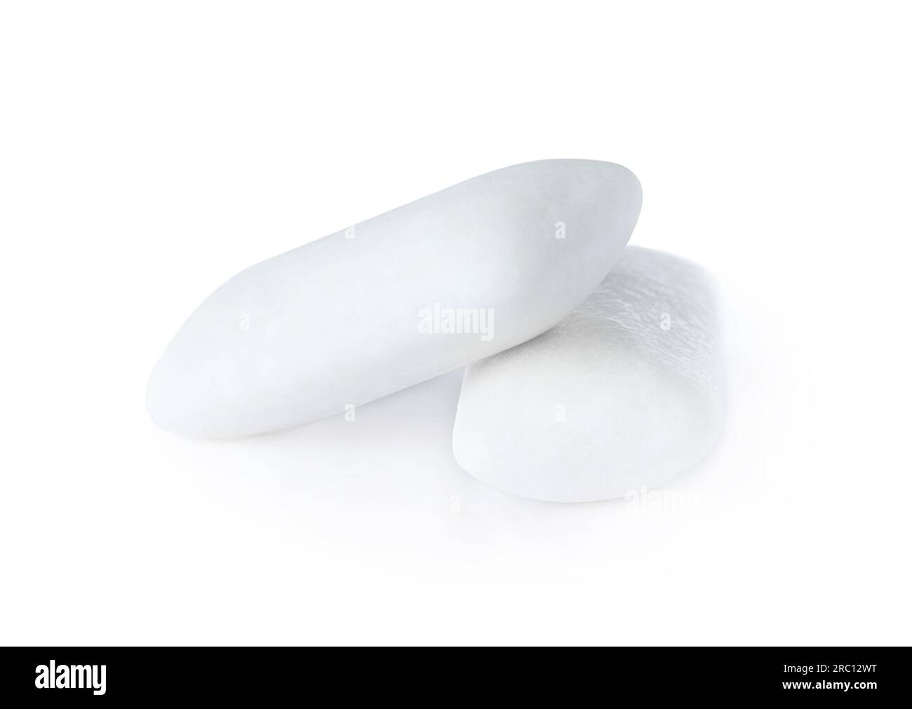 Two tasty chewing gums on white background Stock Photo - Alamy