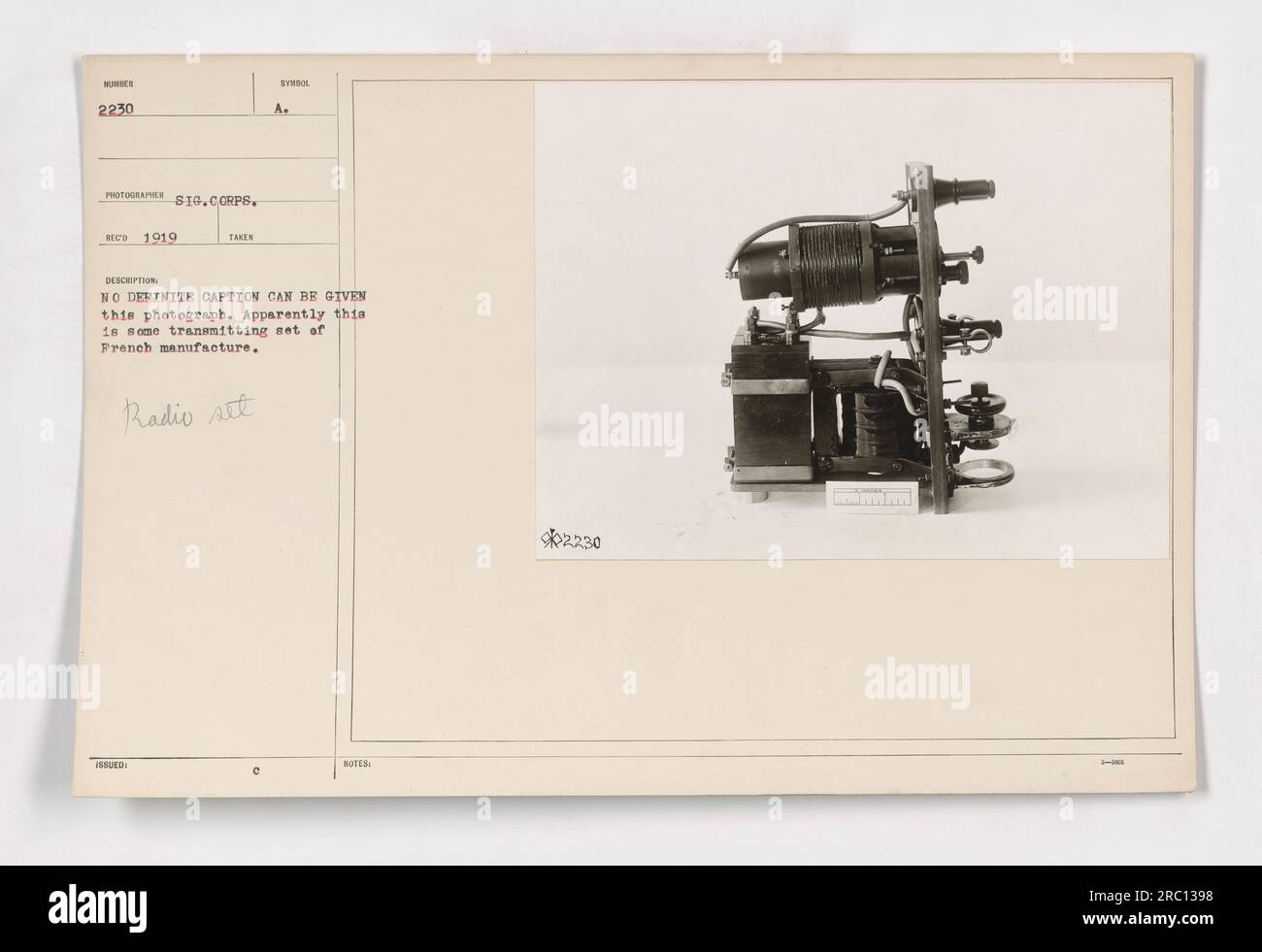 "French-made transmitting set of unidentified number (2230) and ...