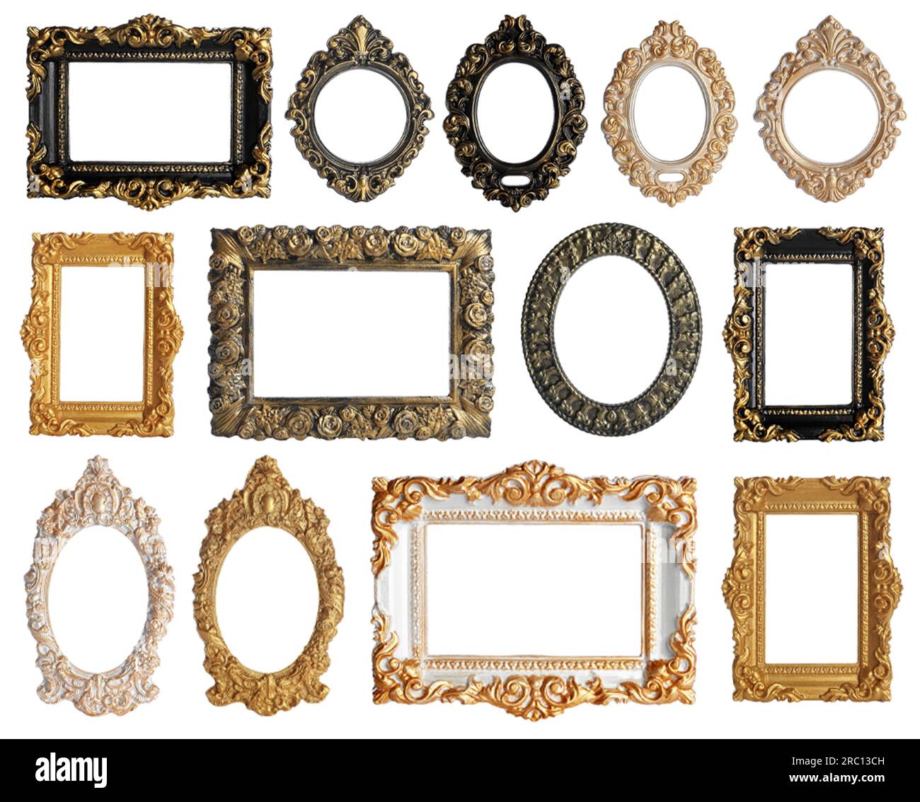 Frames set black background Cut Out Stock Images & Pictures - Alamy
