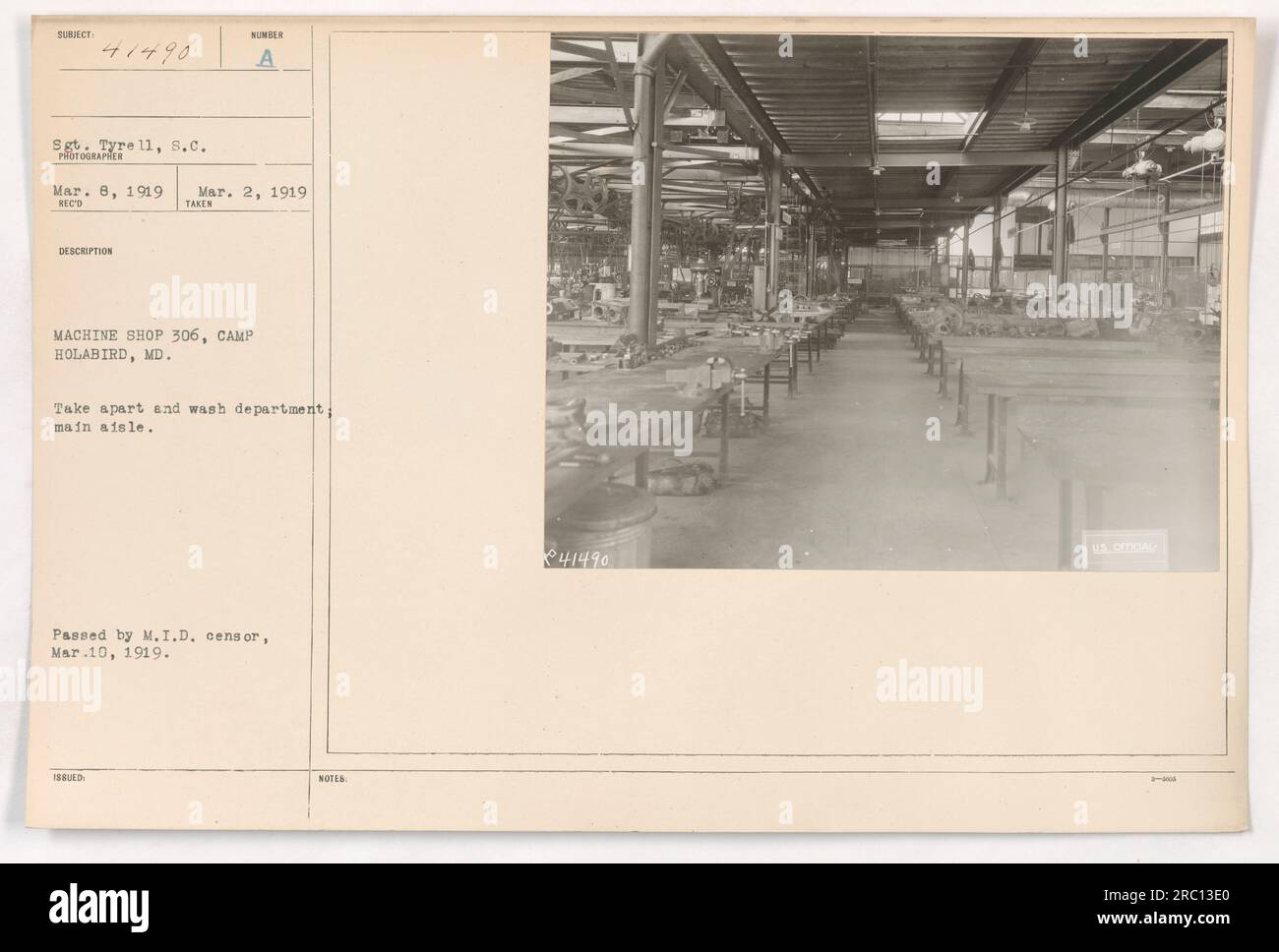 Soldiers working in the machine shop at Camp Holabird, Maryland on ...
