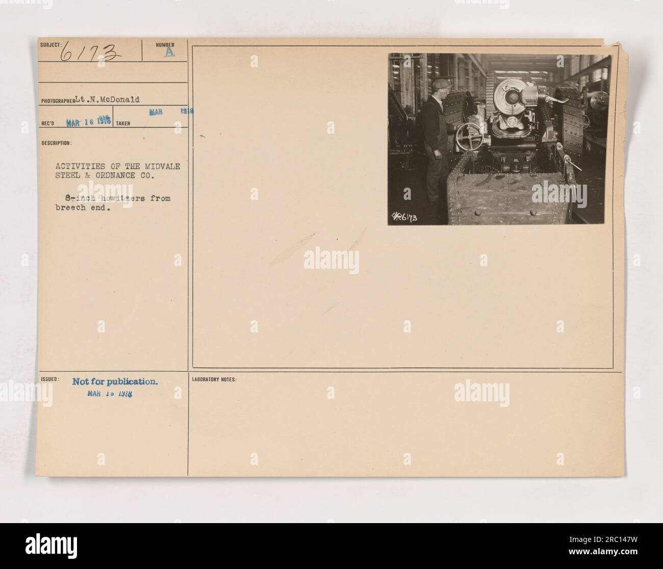 Image showing 8-inch howitzers manufactured by Midvale Steel & Ordnance ...