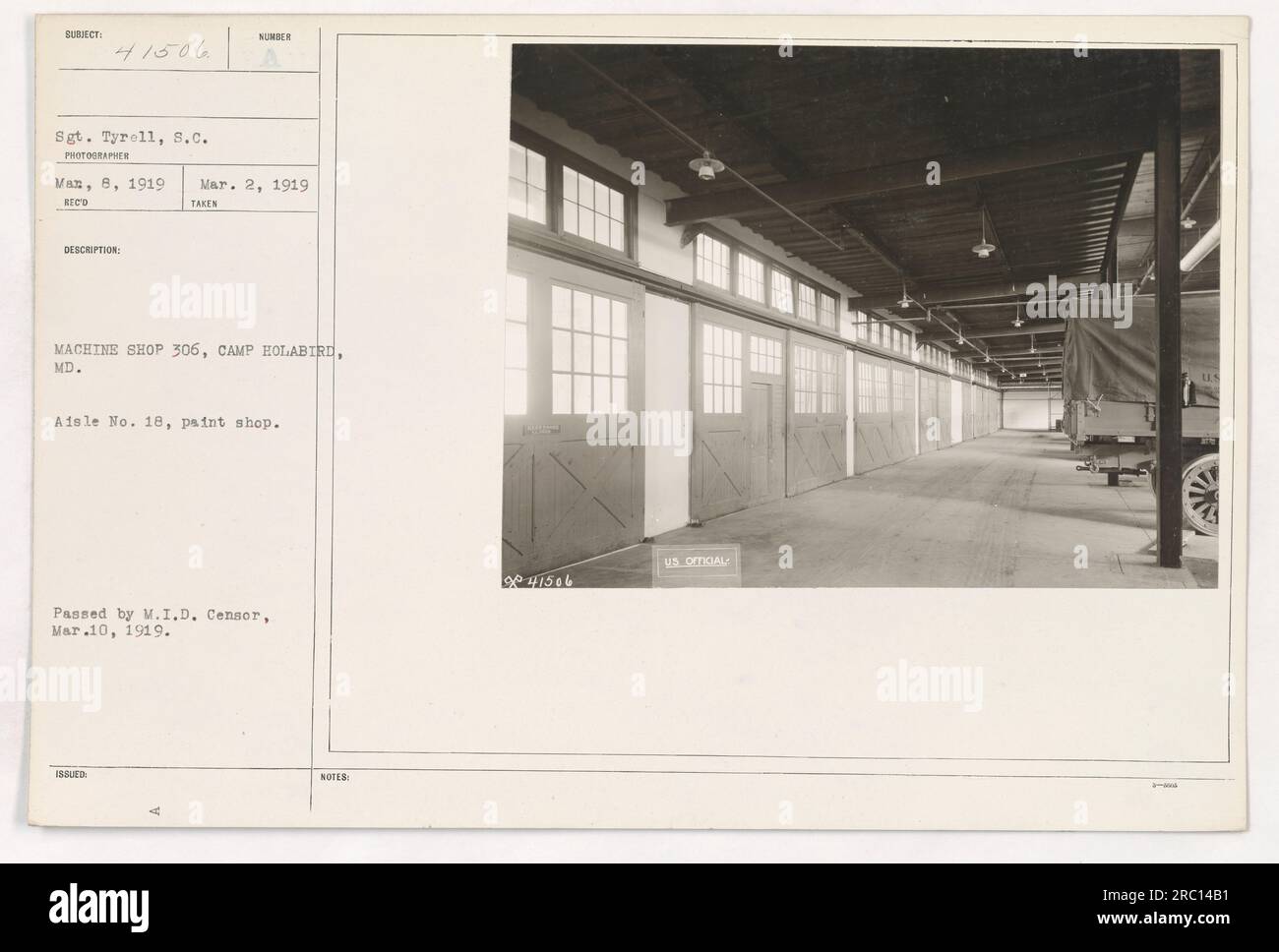 "Photograph taken on March 2, 1919 at Camp Holabird, MD. The image ...