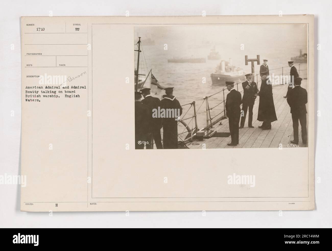 Admiral Benson in conversation with Commander-in-Chief of the British ...