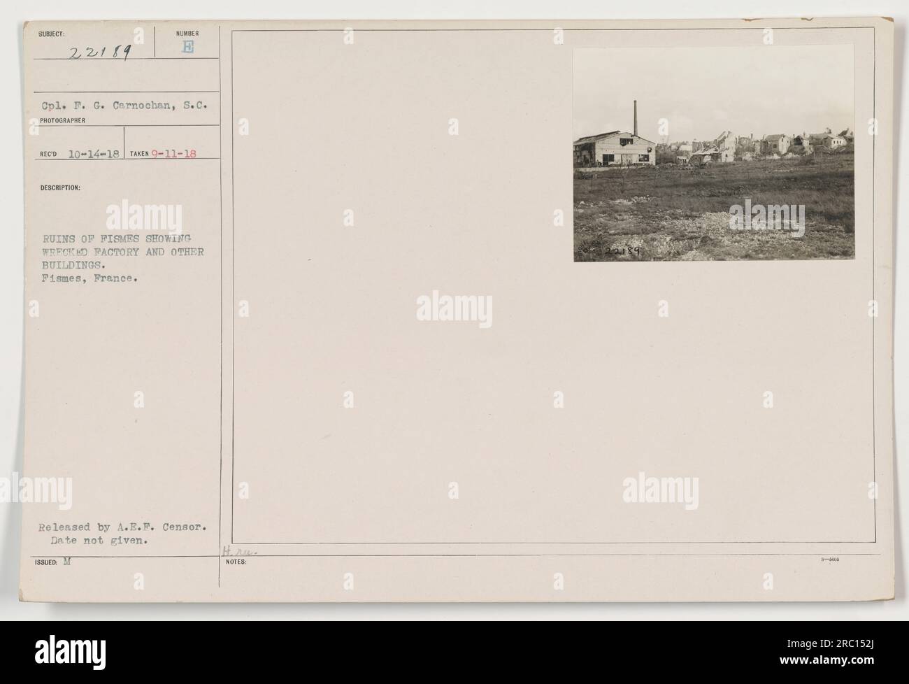 Cpl. P. G. Carnochan captured this photograph on September 11, 1918 ...