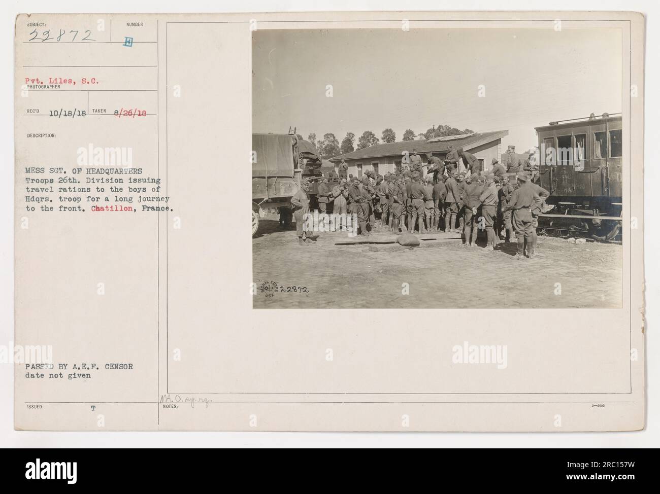 Soldiers from the 26th Division's Headquarters Troop receiving travel ...