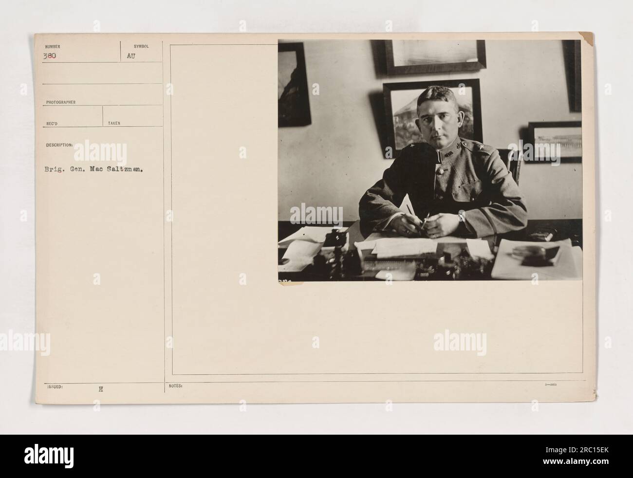 Brigadier General C. Mac Saltzman, a member of the Signal Corps, is ...