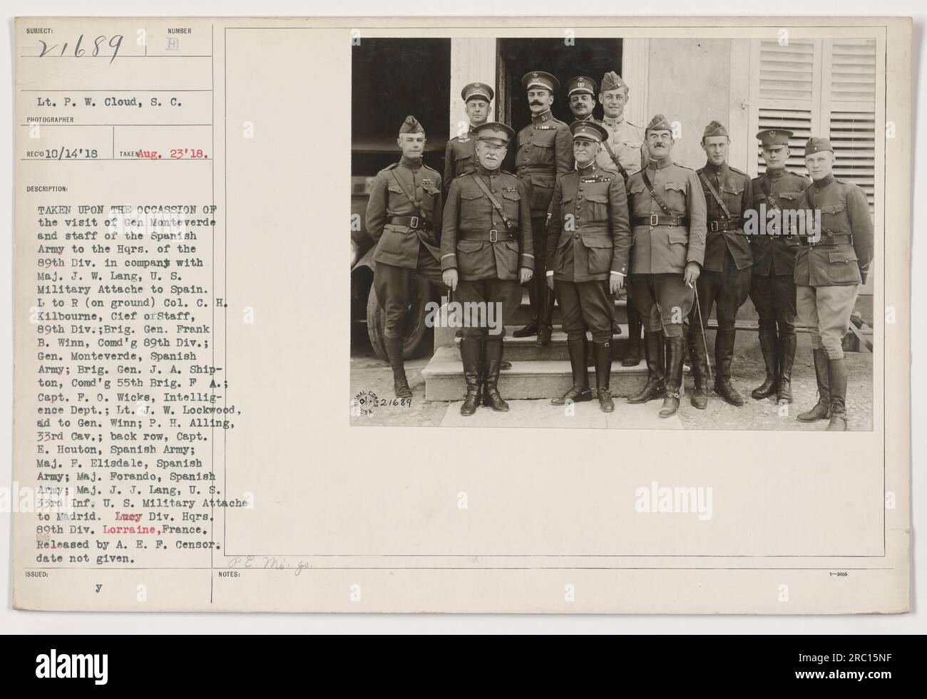 Lieutenant P. W. Cloud, S. C., is pictured alongside various military ...