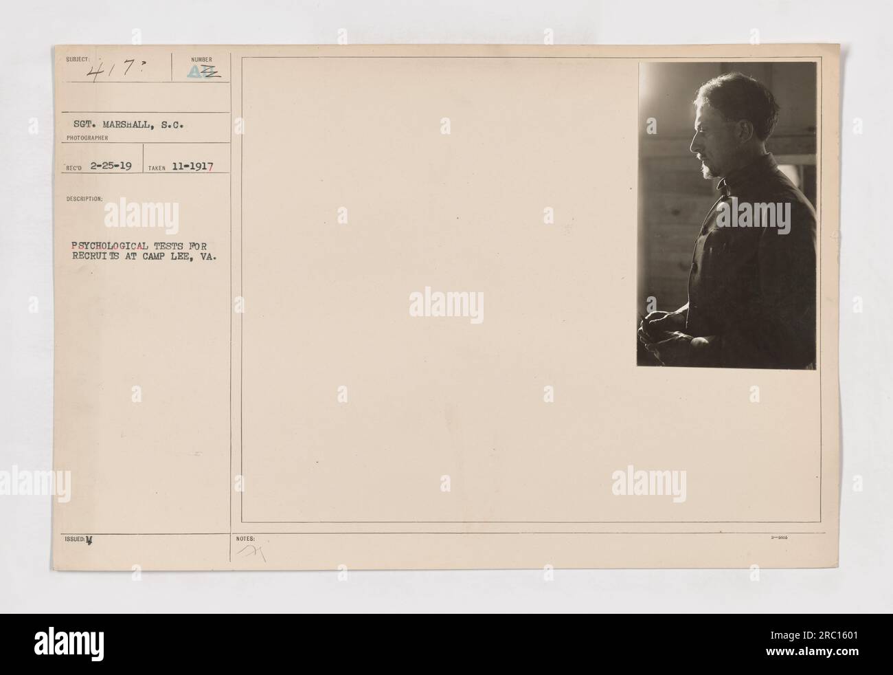 Camp lee psychology tests hi-res stock photography and images - Alamy