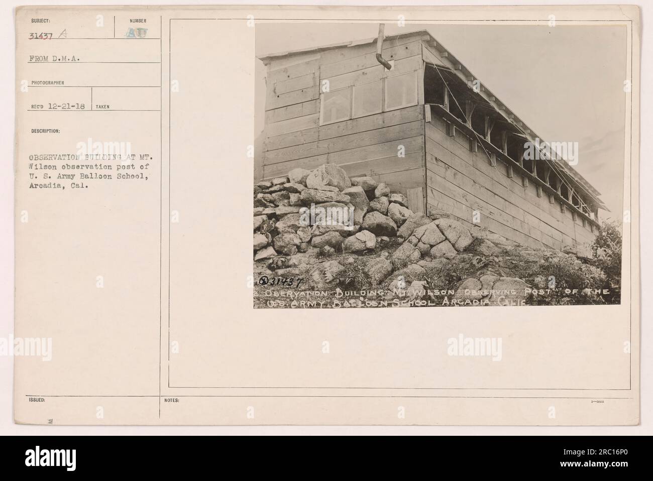 Observation building at Mt. Wilson observation post of the U.S. Army ...