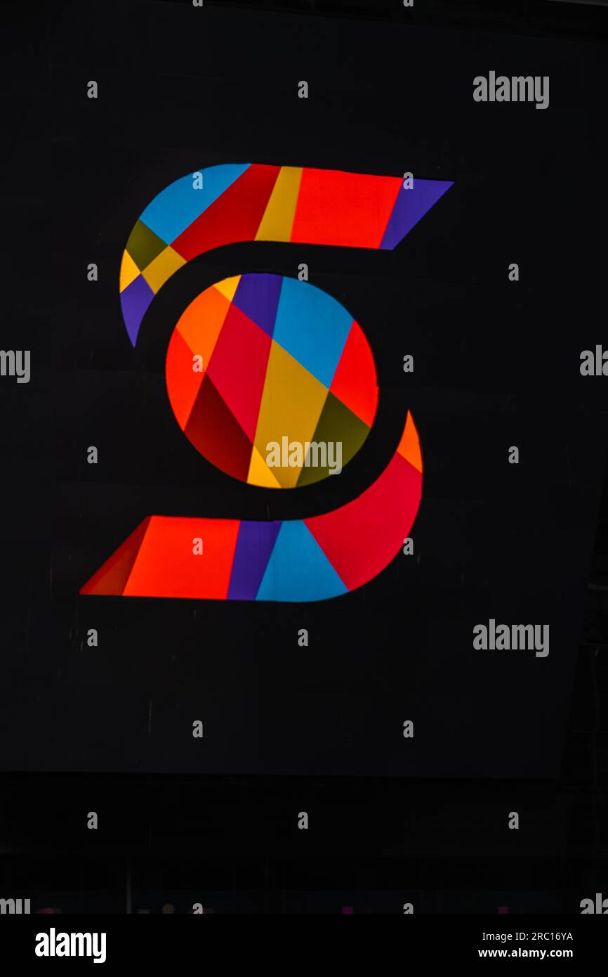 Big colourful signage of Scotiabank in down town toronto. The ...