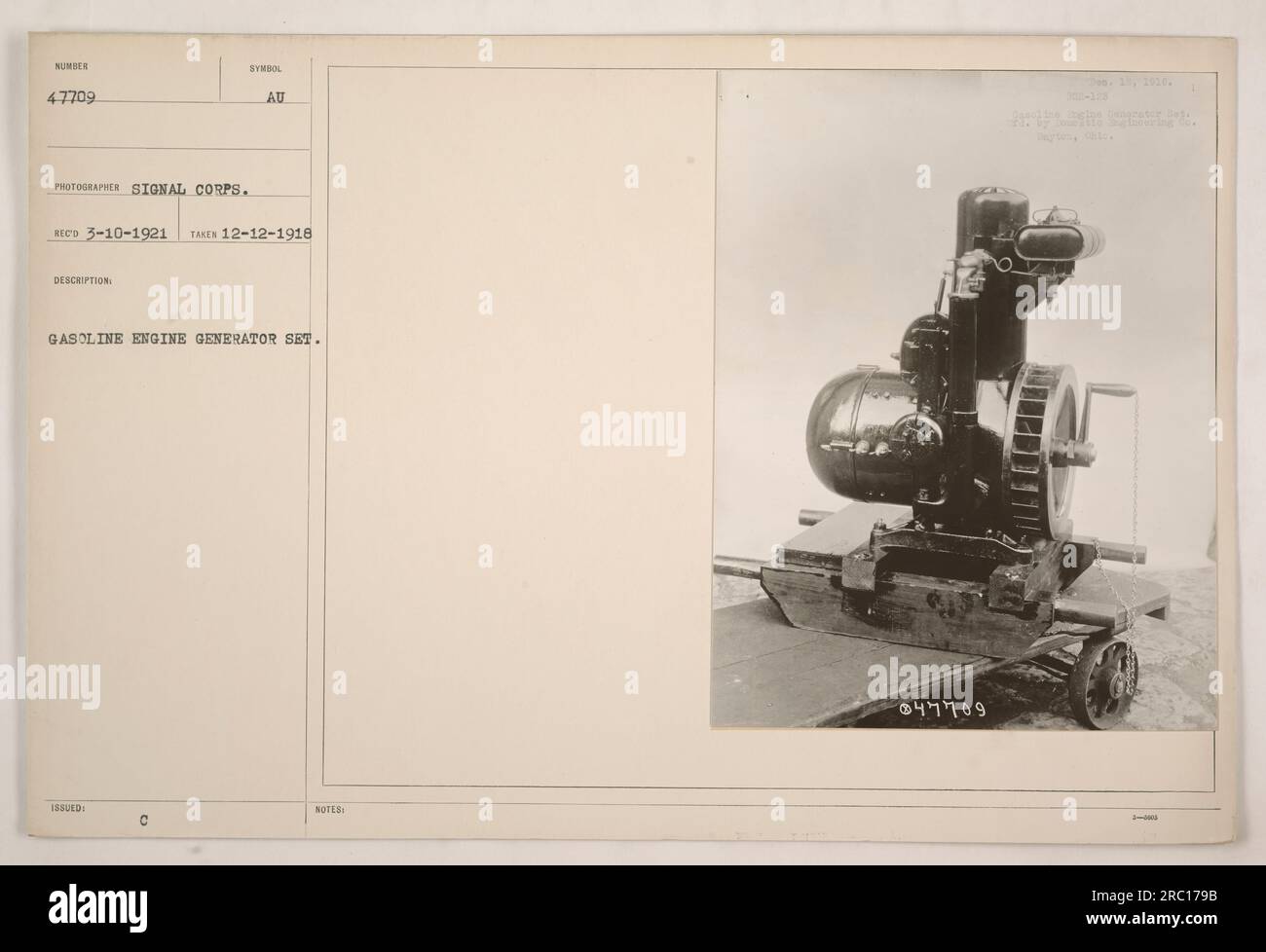 A photograph taken by the Signal Corps. The image shows a gasoline ...