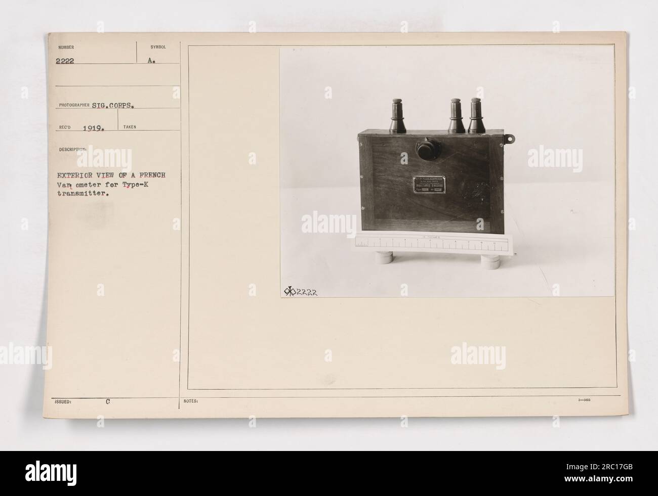 Exterior view of a French Variometer for Type-K transmitter. Photograph ...