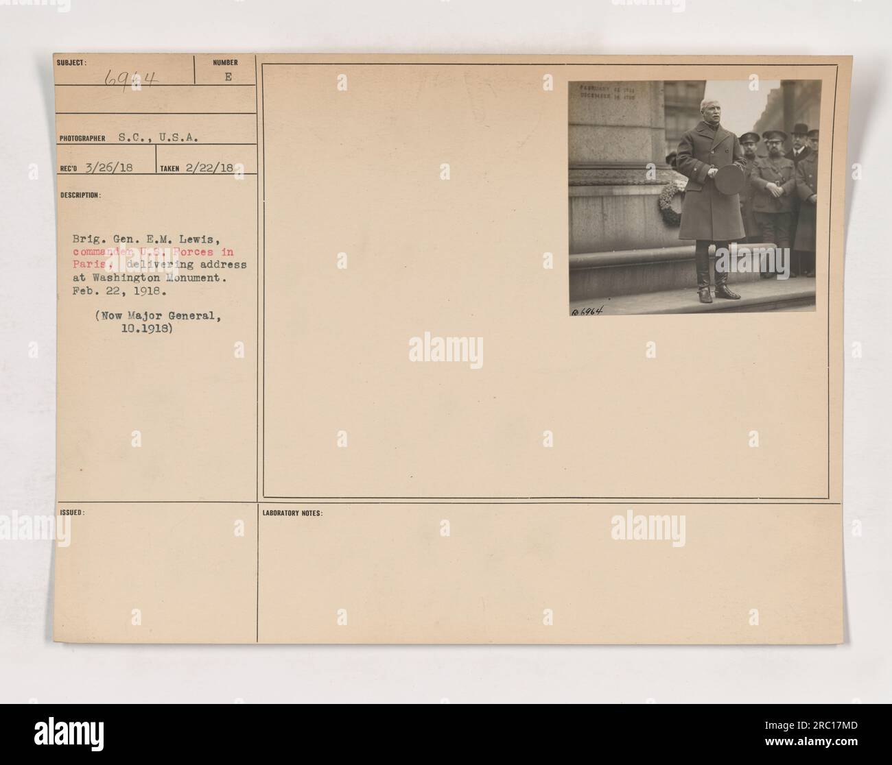 Brig. Gen. E.M. Lewis, commander of the U.S. Forces in Paris ...