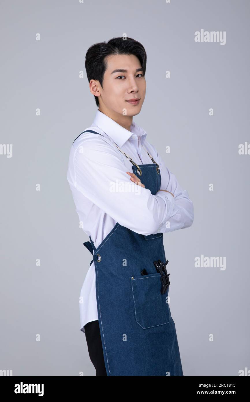 millennials and gen z, korean asian young man with crossed arms Stock ...