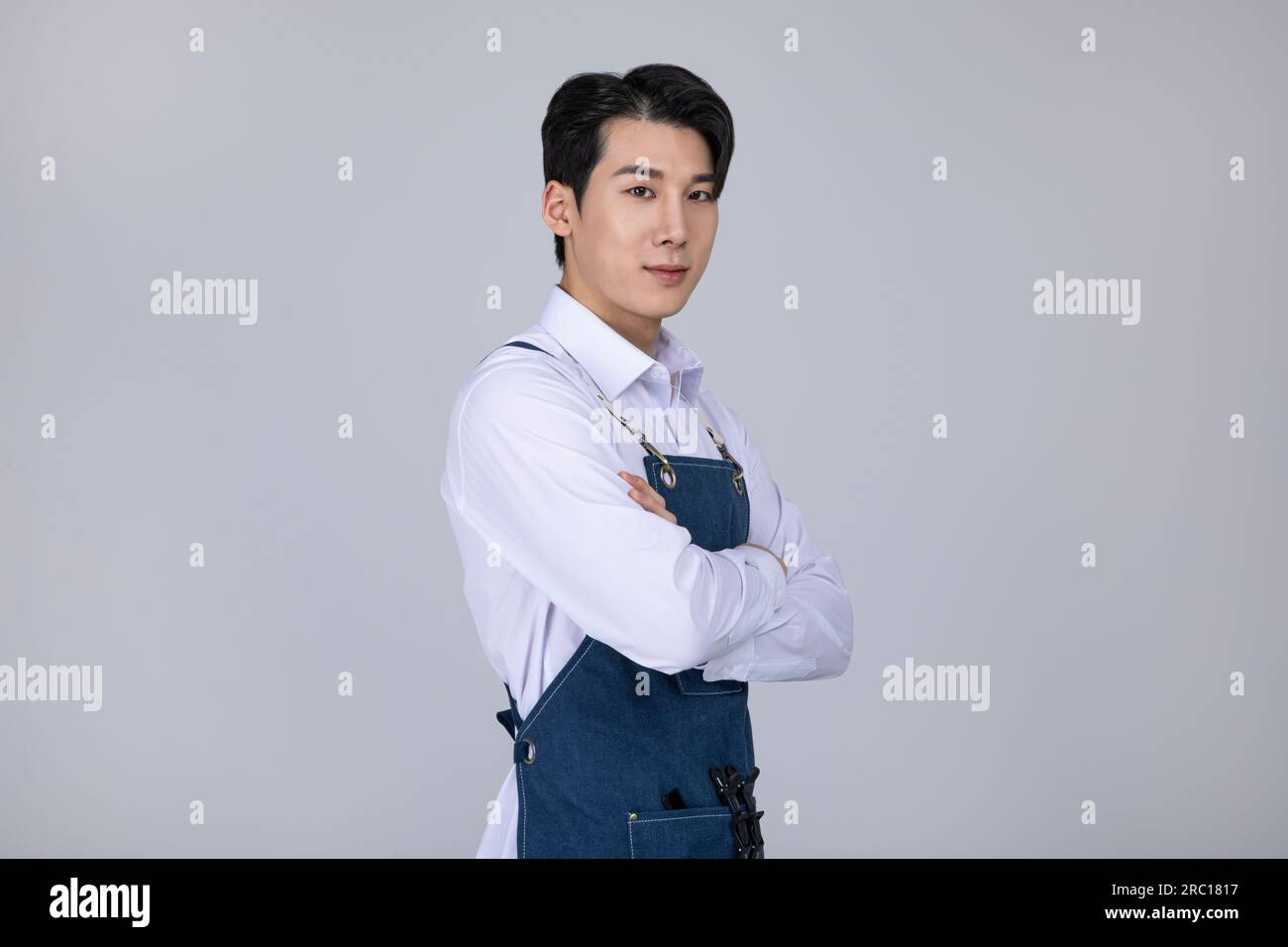 millennials and gen z, korean asian young man with crossed arms Stock ...