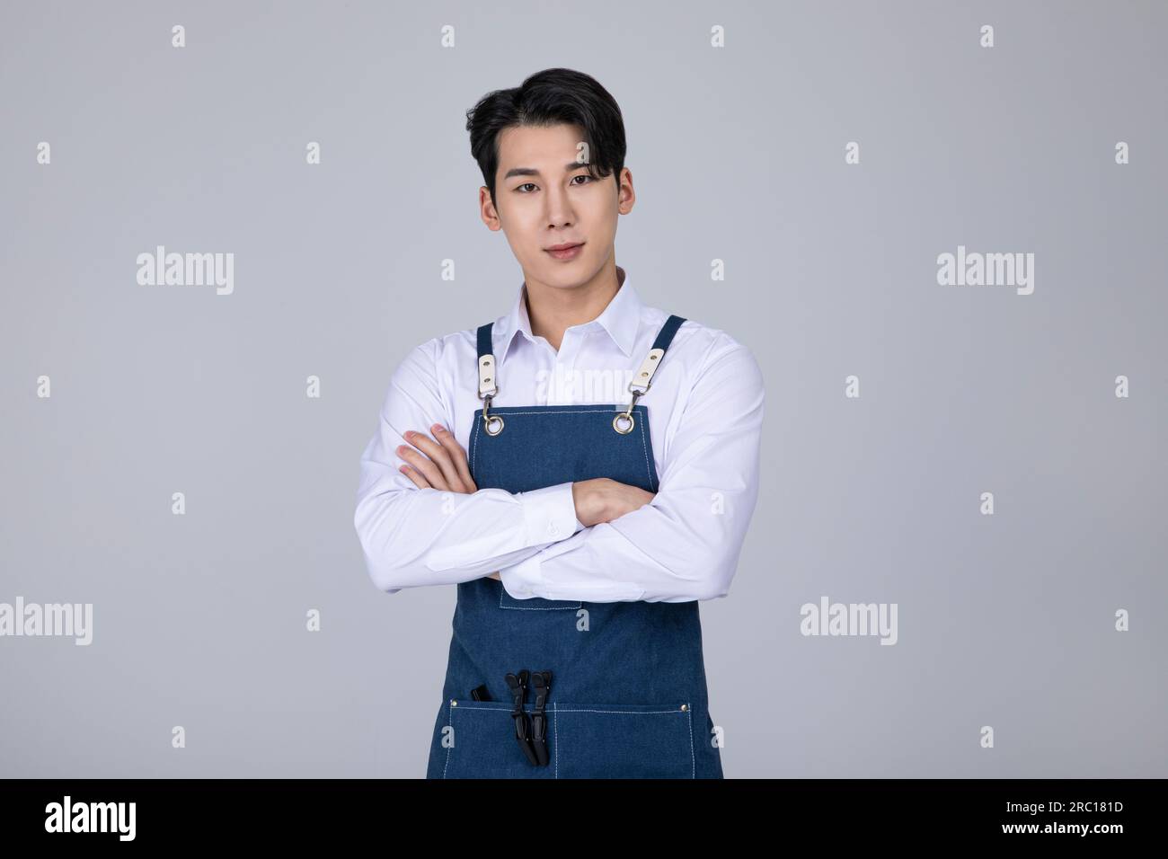 millennials and gen z, korean asian young man with crossed arms Stock ...