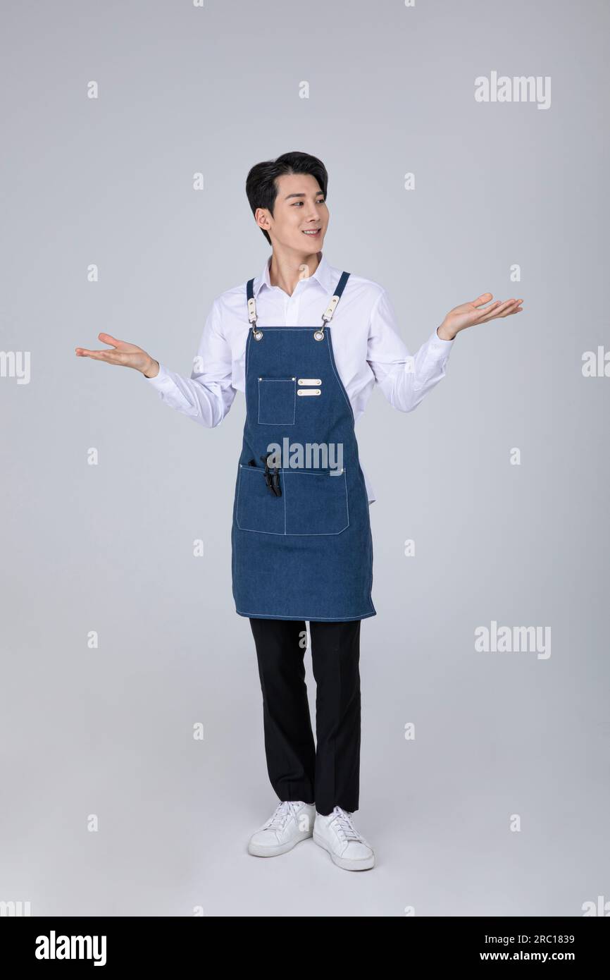 millennials and gen z, korean asian young man pointing Stock Photo - Alamy