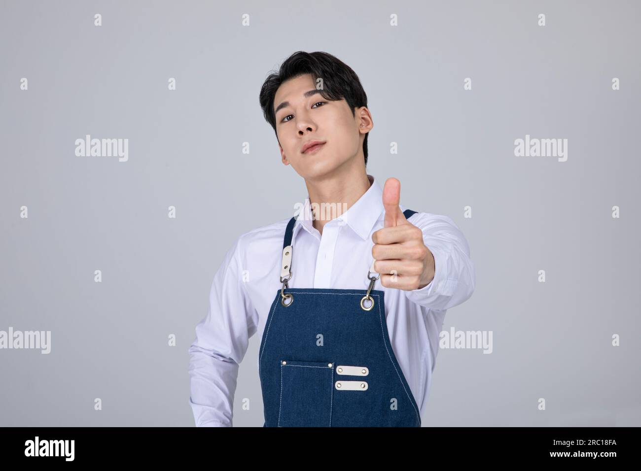 millennials and gen z, korean asian young man with hand motion Stock ...