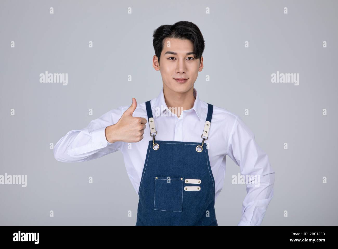 millennials and gen z, korean asian young man with hand motion Stock ...