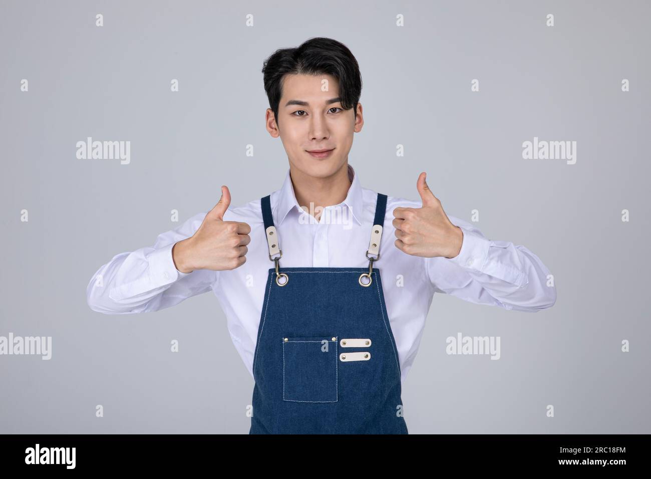 millennials and gen z, korean asian young man with hand motion Stock ...