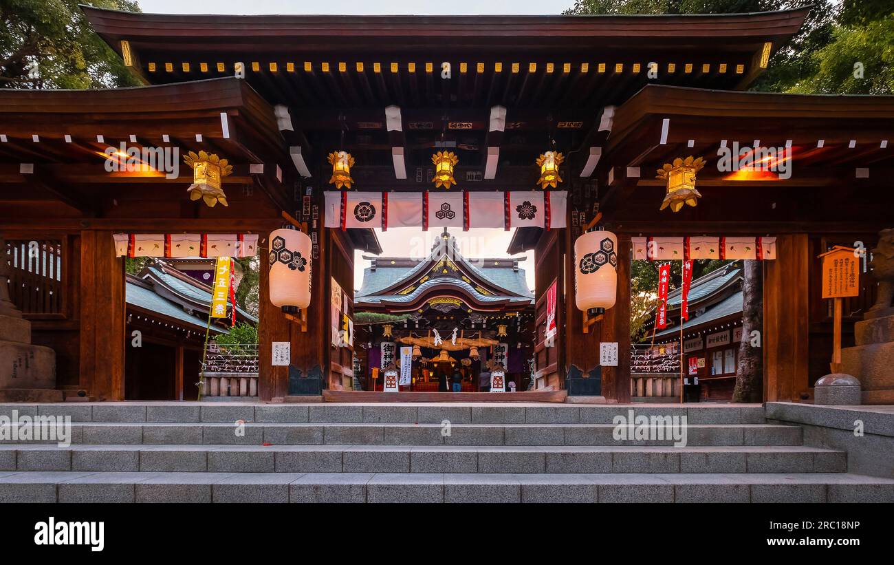 Fukuoka, Japan - Nov 20 2022: Kushida shrine in Hakata ward, founded in ...