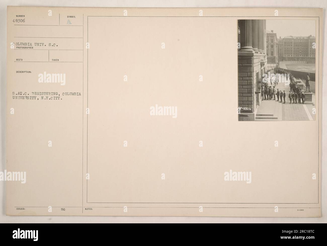 Soldiers and officers of the Student Army Training Corps (S.A.T.C.) at ...