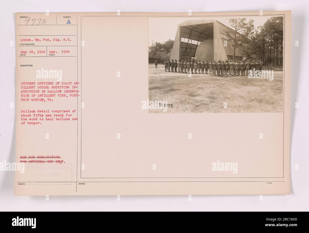 Student officers at the Coast Artillery School in Fortress Monroe, VA ...