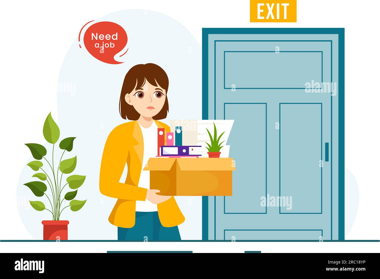 Unemployment Rate Vector Illustration with Many People Looking for a ...