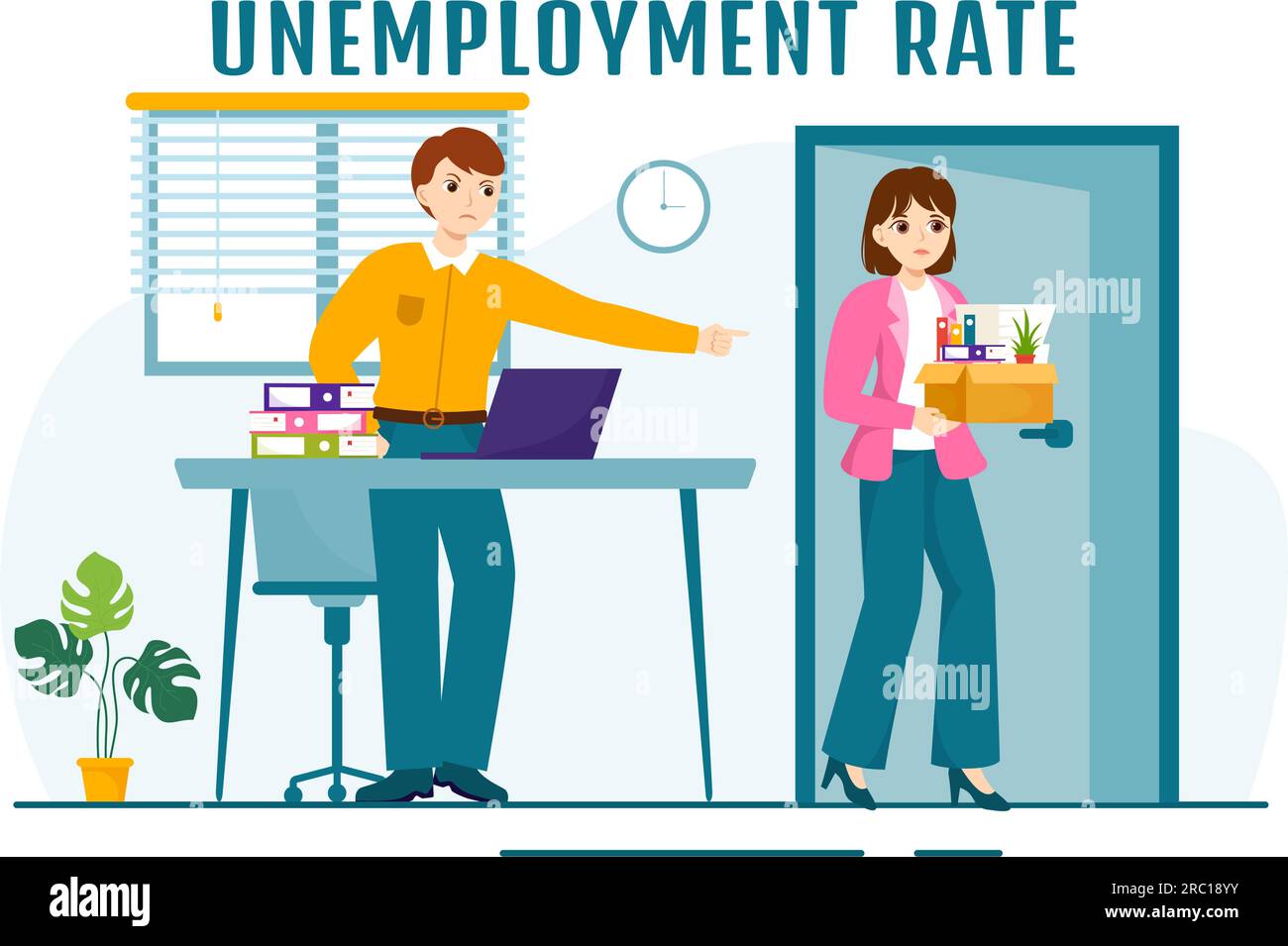 Unemployment Rate Vector Illustration with Many People Looking for a ...